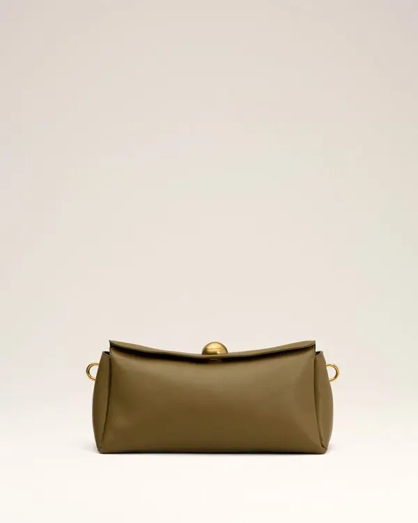 AMI Paris Leather Carrousel Bag Green