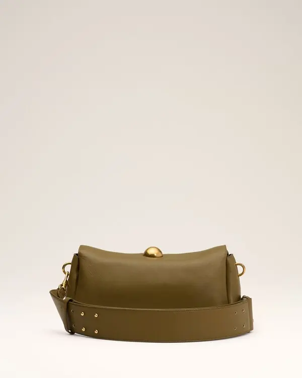 AMI Paris Leather Carrousel Bag Green