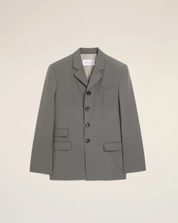 AMI Paris Wool Single-breasted Straight Jacket