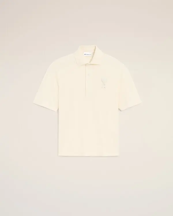 Ami De Coeur Cotton Piqué Polo - White Cream
