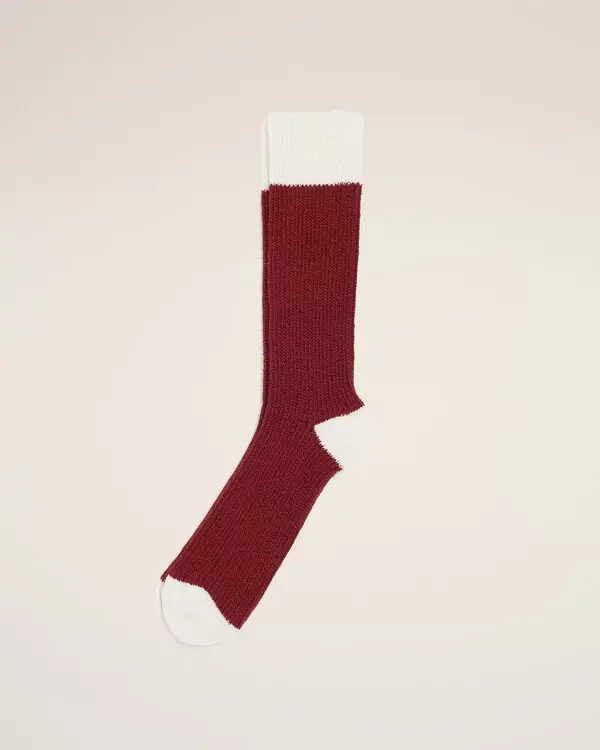 AMI Paris Crew Socks - Rubis/cream