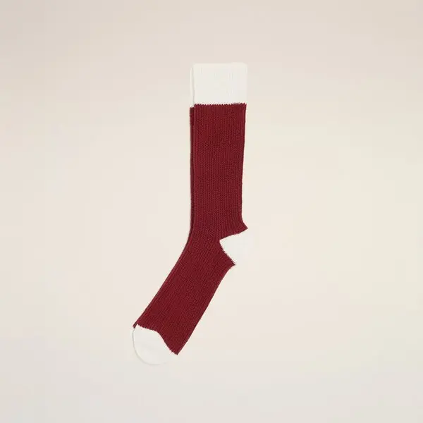 AMI Paris Crew Socks - Rubis/cream