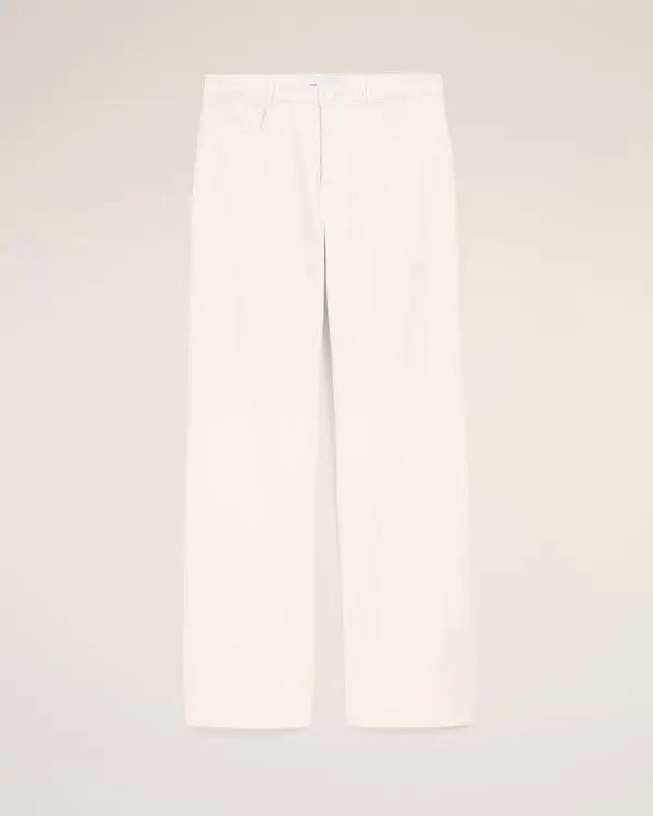 Ami Large Fit Jeans In Cotton Twill - White Cream