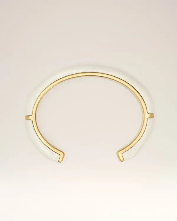 AMI Paris Gold-plated Brass Hammered Lacquered Resin Bracelet