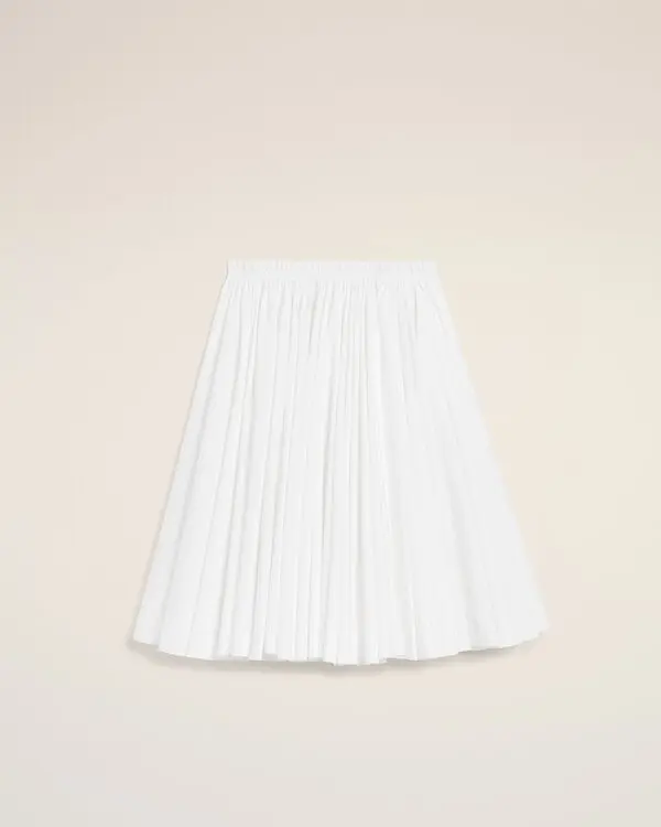 AMI Paris Cotton Poplin Corolla Midi Skirt - White