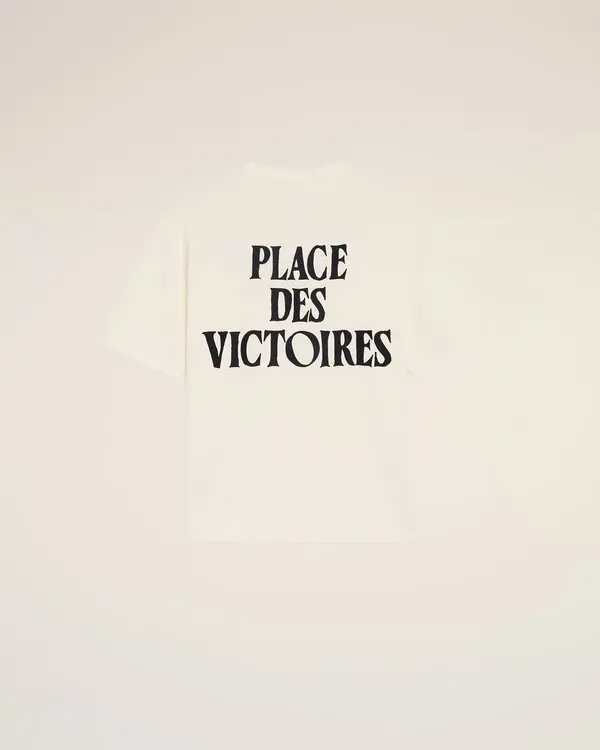 Ami Cotton T-shirt With Place Des Victoires Print - White Cream