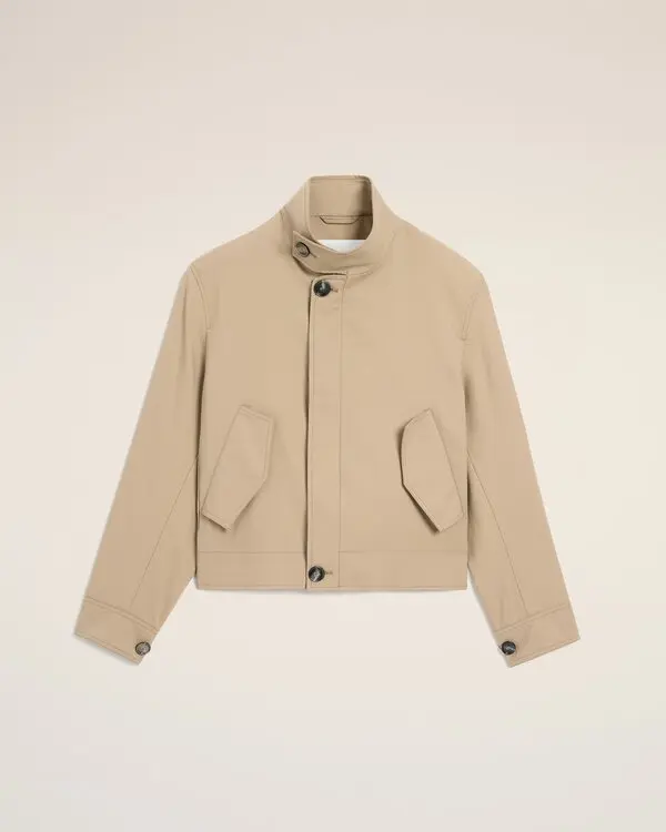 Ami Wool Harrington Jacket - Taupe Beige