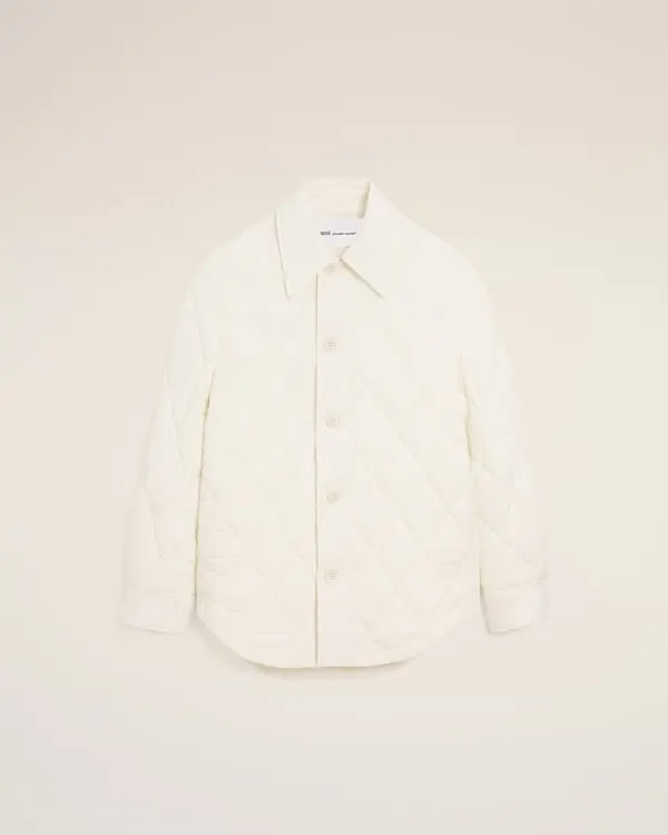 Ami Padded Crinkled Nylon Jacket - White Cream