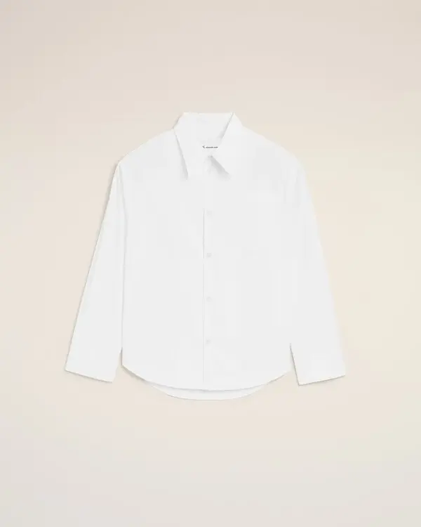 Ami Cotton Poplin De Coeur Wide Shirt - White