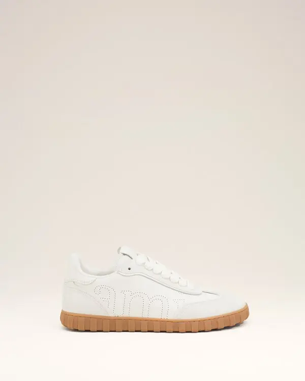 AMI Paris Leather Step Sneakers - White
