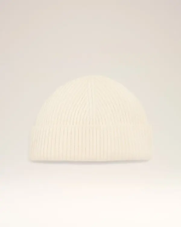 Ami White Wool Leather Label Beanie White - White Cream