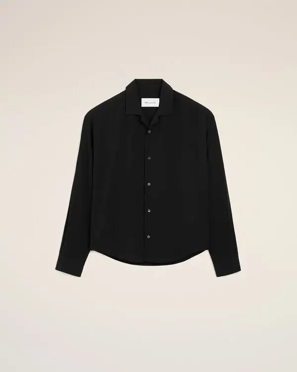 AMI Paris Boxy Embroidered Shirt - Black