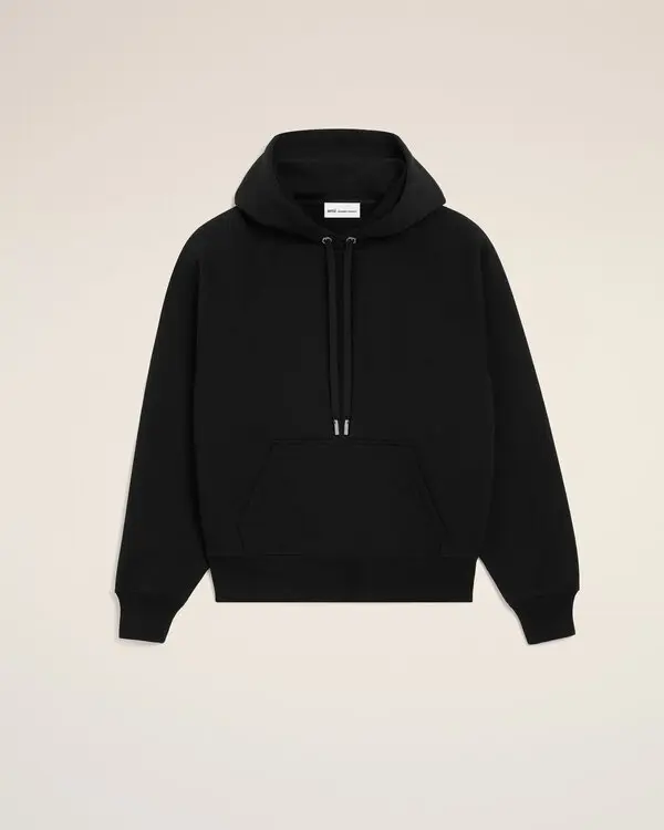AMI Paris Cotton Hoodie With Embossed De Coeur