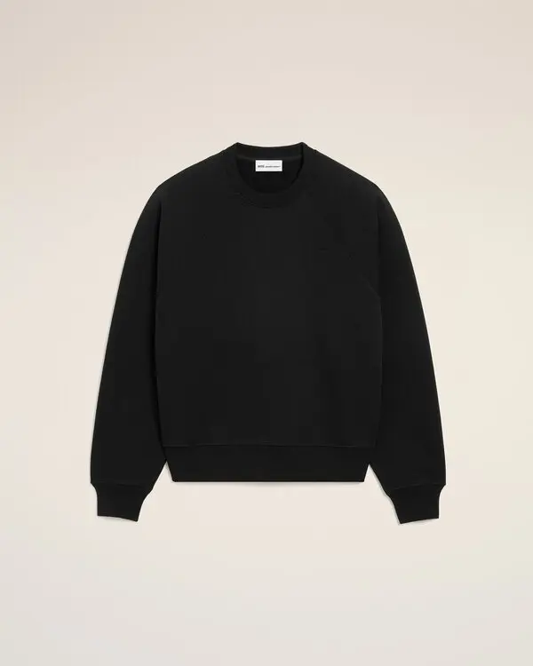 AMI Paris Cotton Sweatshirt With Embossed De Coeur Logo