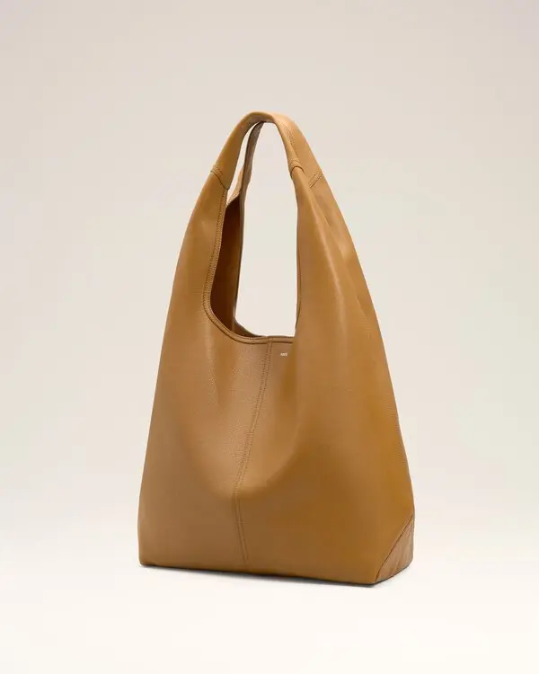 AMI Paris Etienne Soft Leather Hobo Bag - Cumin