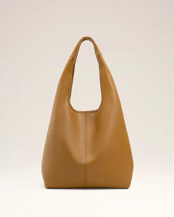 AMI Paris Etienne Soft Leather Hobo Bag - Cumin