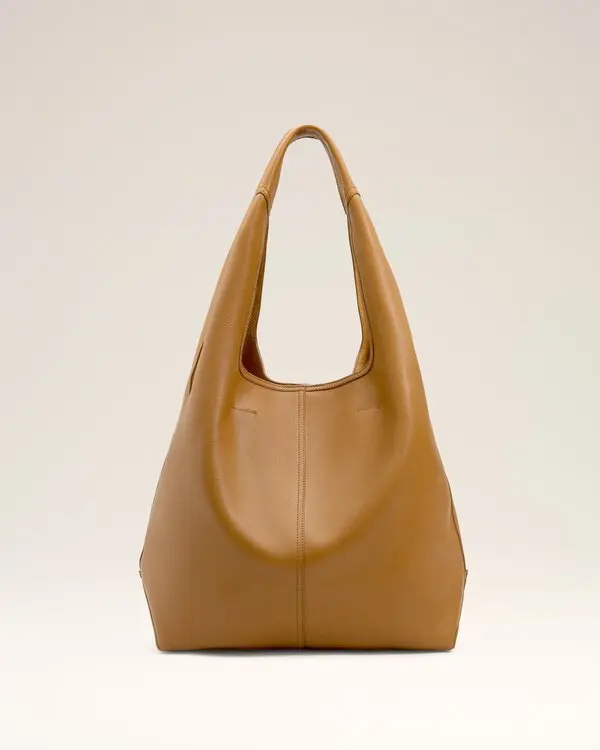 AMI Paris Etienne Soft Leather Hobo Bag - Cumin