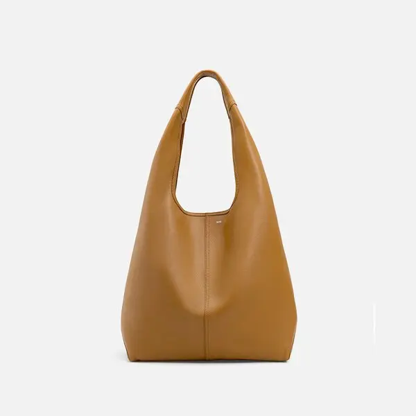 AMI Paris Etienne Soft Leather Hobo Bag - Cumin