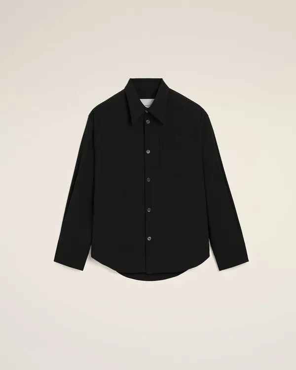 Ami Blended Silk Sharp Collar Adjusted Shirt