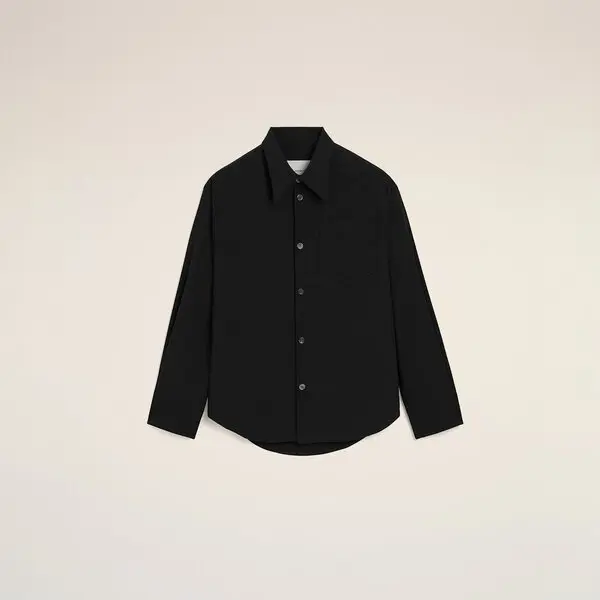 AMI Paris Blended Silk Sharp Collar Adjusted Shirt
