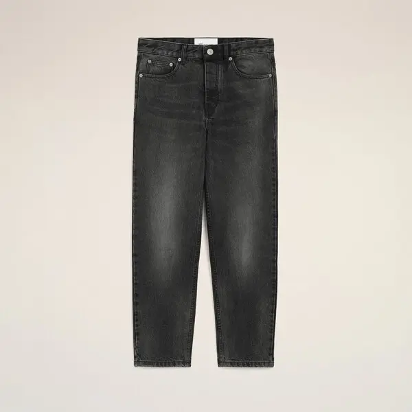 AMI Paris Black Cotton Tapered Fit Jeans