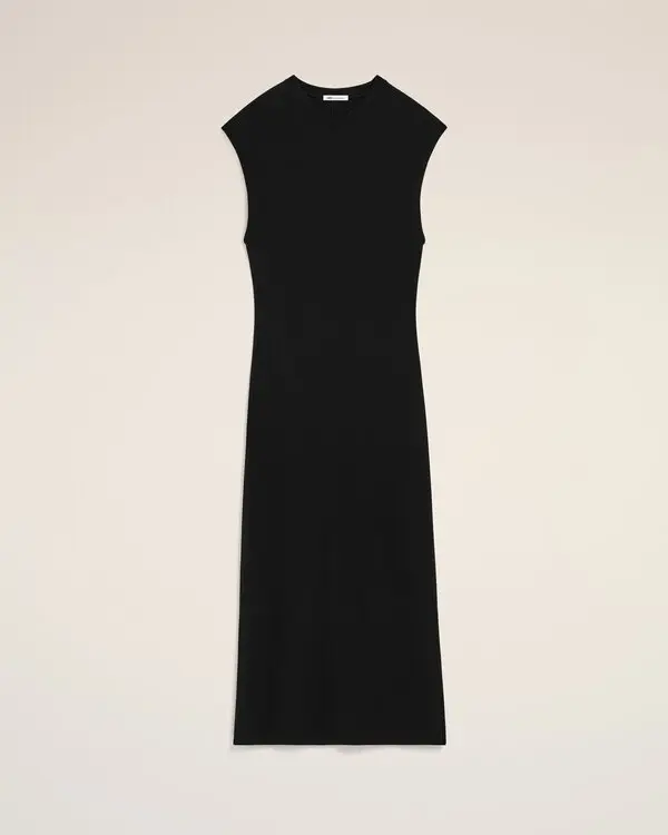 AMI Paris Sleeveless Fitted Long Dress - Black
