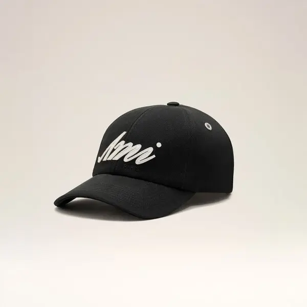 AMI Paris Cotton Baseball Cap With Felt Patch