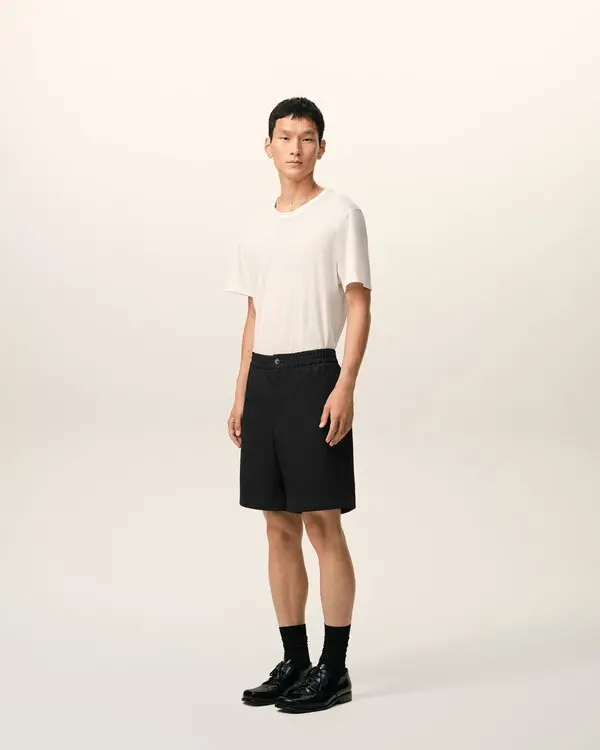 AMI Paris Cotton Gabardine Elasticated Waist Shorts