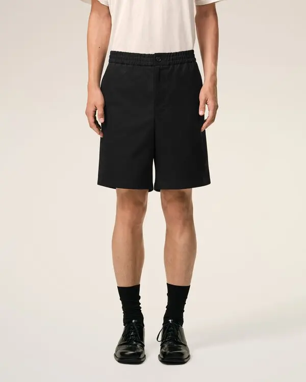 AMI Paris Cotton Gabardine Elasticated Waist Shorts