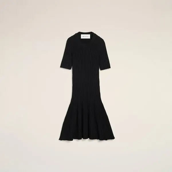 AMI Paris Knit Mini Godet Dress