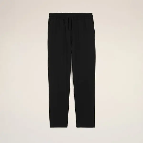 AMI Paris Wool Gabardine Elasticated Waist Trousers - Black