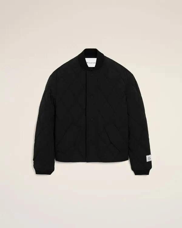 Ami Quilted Padded Bomber Jacket - Black