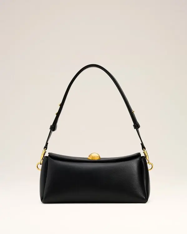 AMI Paris Cow Leather Carrousel Bag - Black