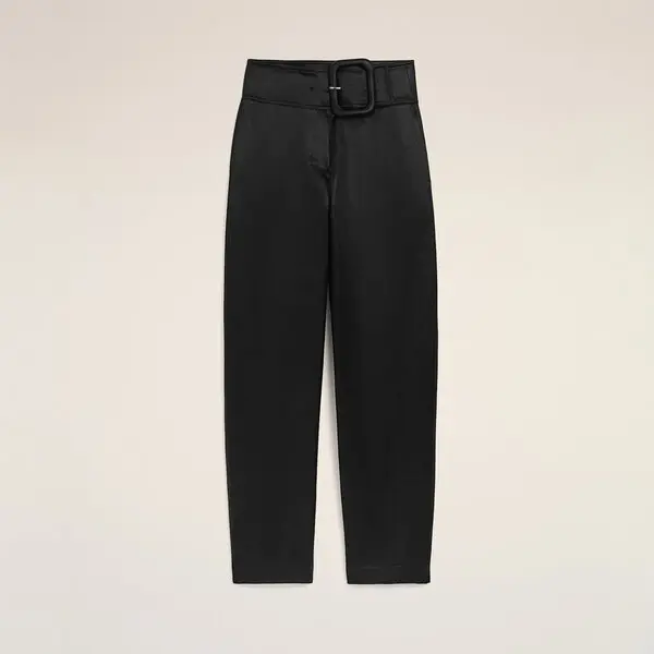 AMI Paris Satin Belted Balloon Fit Trousers