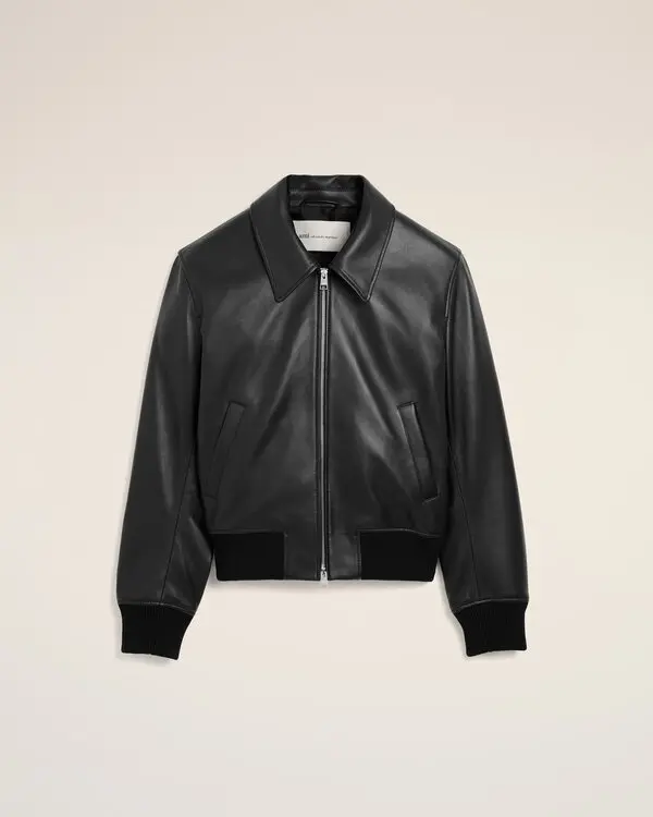 AMI Paris Lamb Leather Zipped Jacket