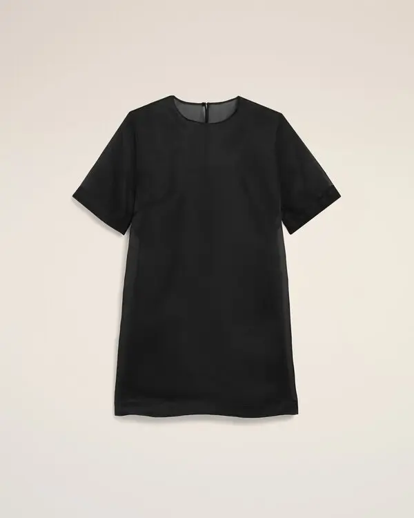 AMI Paris Silk Mini Trapeze Dress - Black
