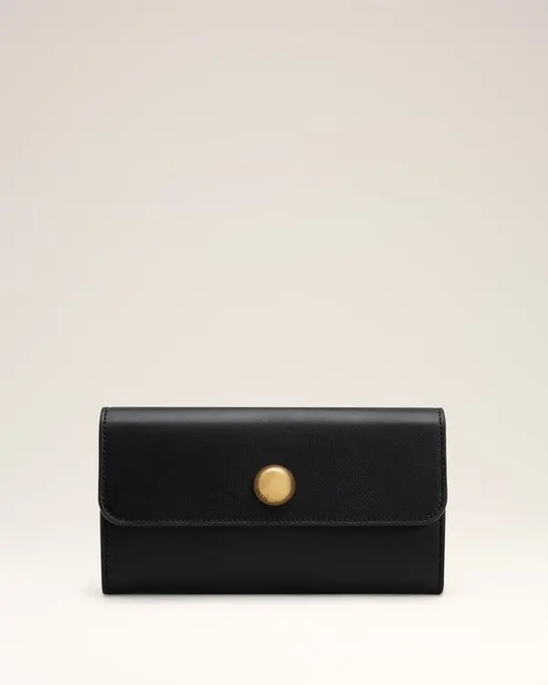 AMI Paris Smooth Leather Carrousel Continental Wallet - Black