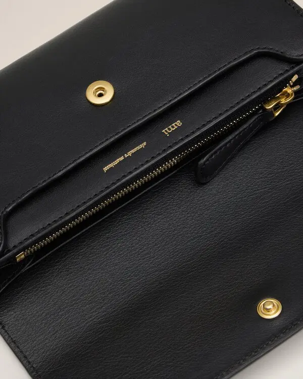 AMI Paris Smooth Leather Carrousel Continental Wallet - Black