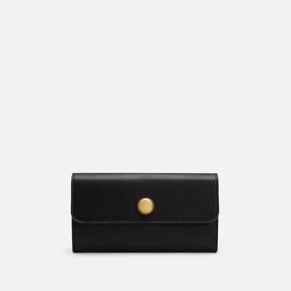 AMI Paris Smooth Leather Carrousel Continental Wallet - Black