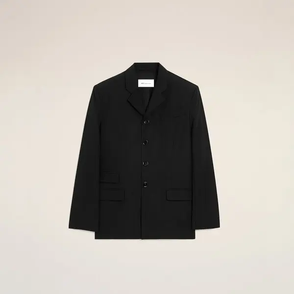AMI Paris Single Breasted Wool Straight Jacket
