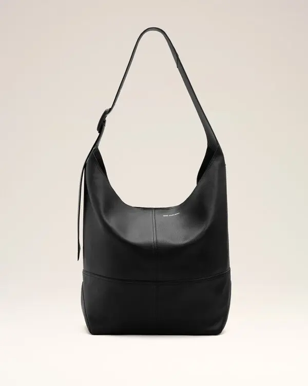 AMI Paris Soft Leather Etienne Crossbody Bag - Black
