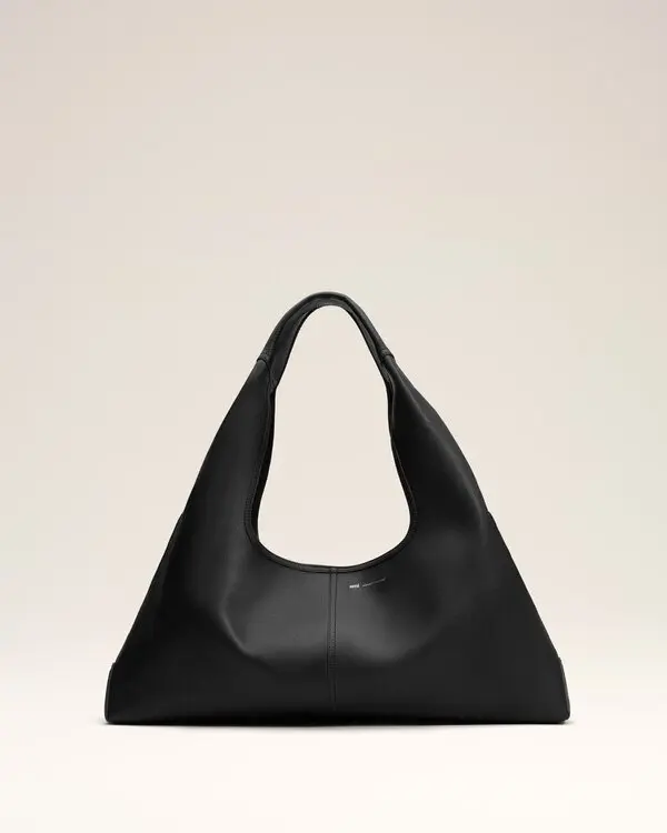 AMI Paris Soft Leather Etienne Shoulder Bag - Black