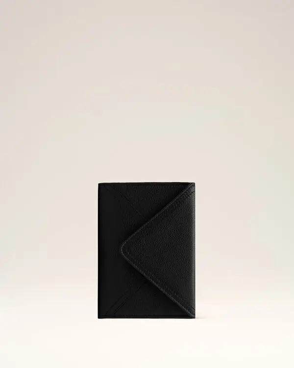Ami Taurillon Leather Etienne Envelope Passport Holder - Black