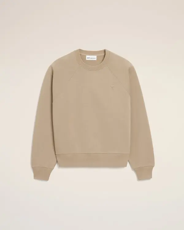 Ami Embossed De Coeur Sweatshirt - Taupe Beige