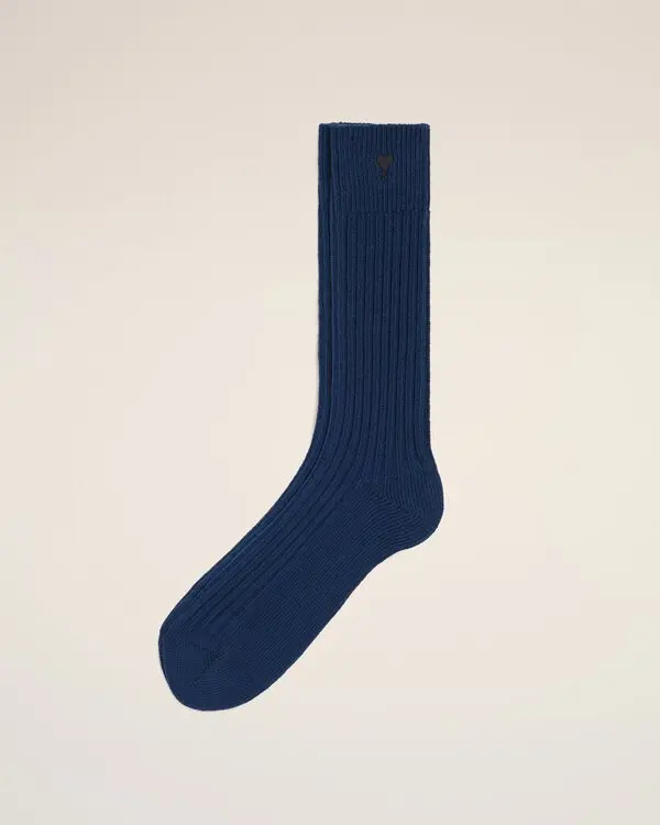 AMI Paris Cotton De Coeur Socks - Ink