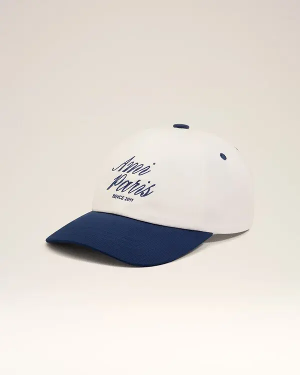Ami Blue And White Bicolor Cotton Cap Blue - Ink/white Cream