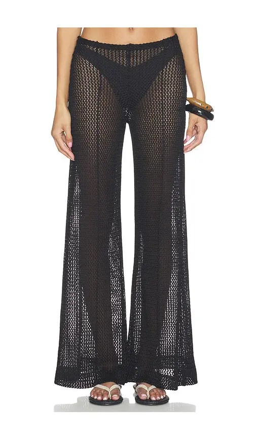 RIPLEY RADER Fishnet Wide Leg Pant - Black