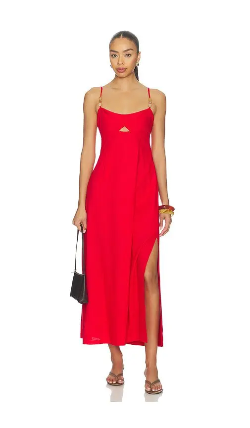 Minkpink Rhodes Twist Front Maxi Dress - Red