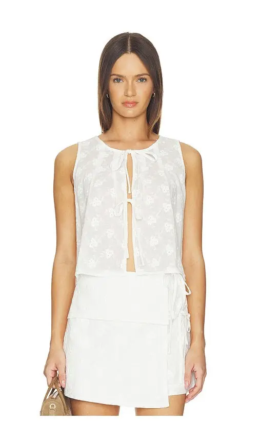 Minkpink Anisa Embroidered Top - White