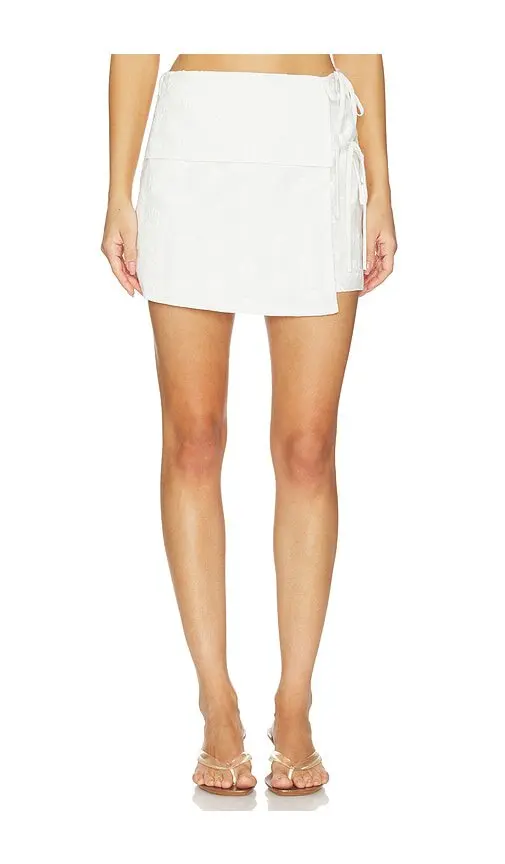 Minkpink Anisa Embroidered Skort - White